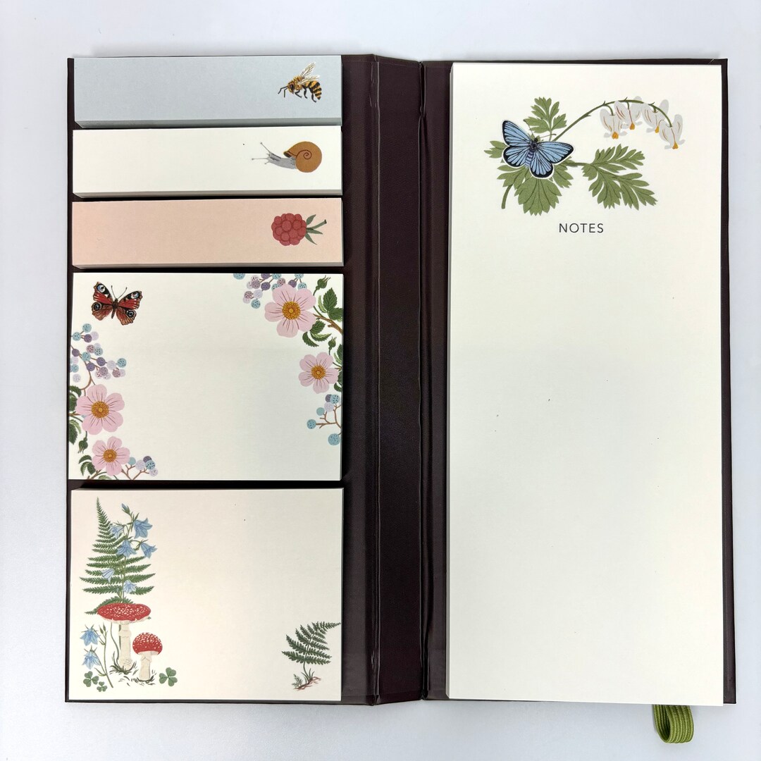 Mushroom Woodland Post It Notebook Sticky Notes Booklet, Note Page Tabs ...