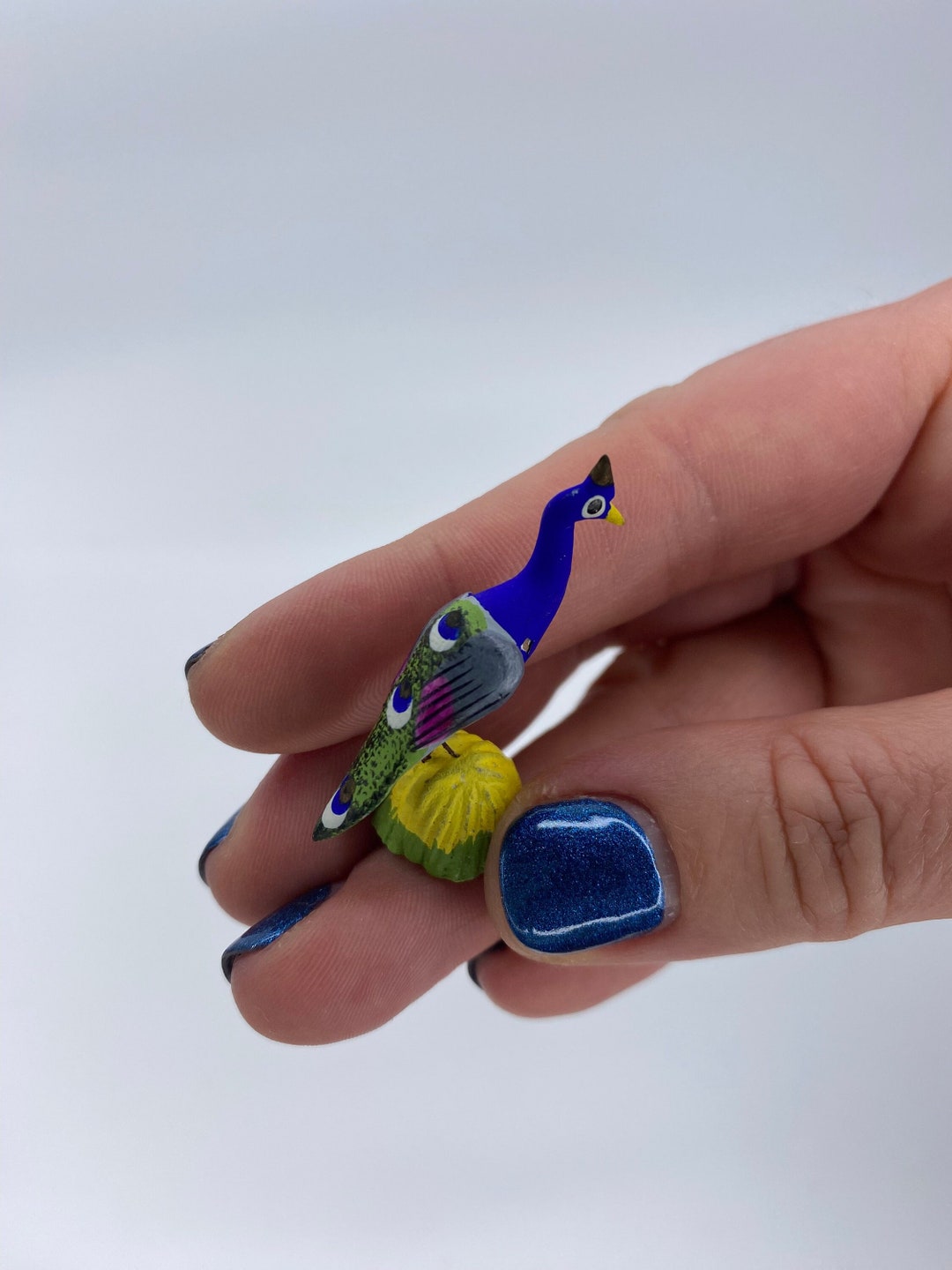 12 Vintage Miniature Peacock Birds NOS, Box of 12 Clay Ware From India ...