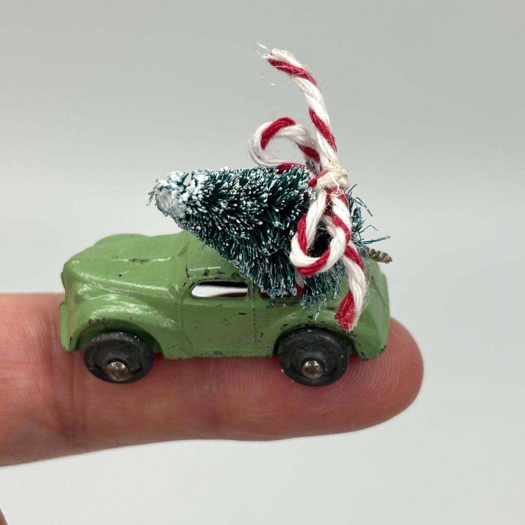 Vintage Mint Green Metal Car Christmas Ornament: Barclay Made in USA ...