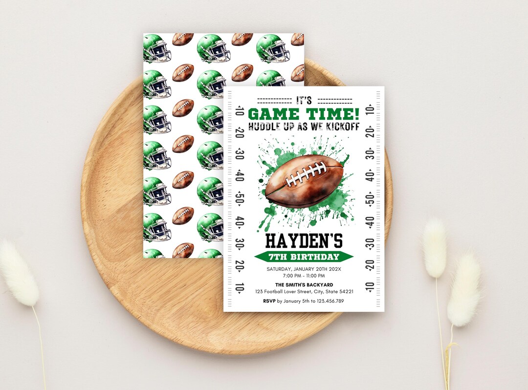 Editable Football Birthday Invitation Printable, American Football ...