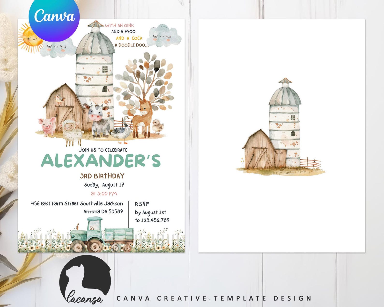 Editable Farm Birthday Party Invitation, Kids Farm Party Template ...