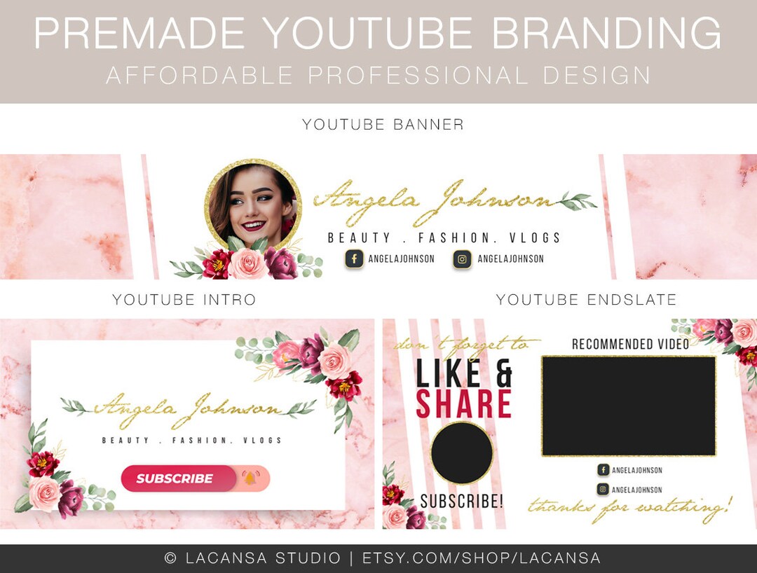 Personalized Youtube Design Beautiful Flowers Template Youtube Banner ...