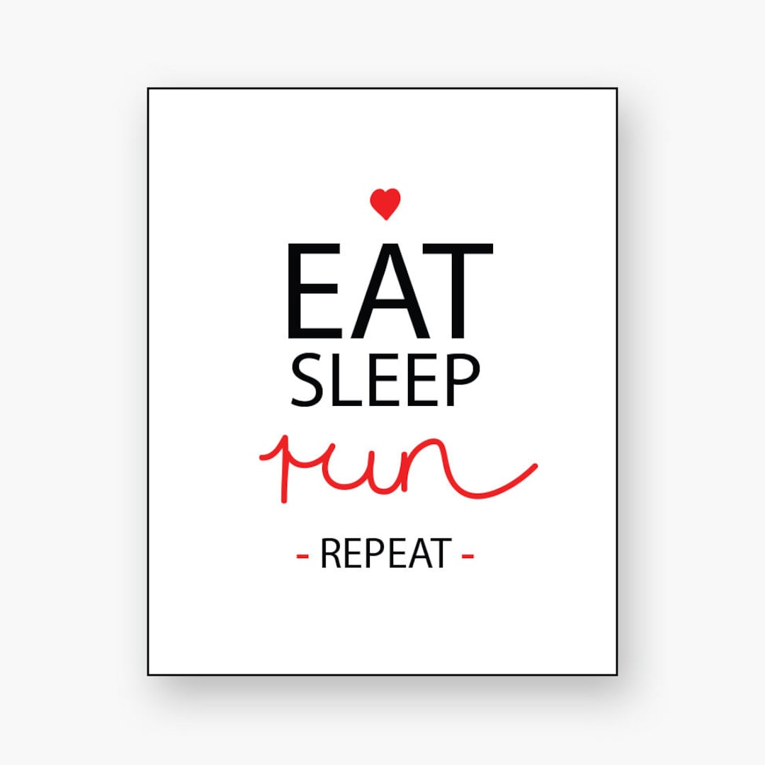 Eat Sleep Run Repeat Art Print 10x8 Runner Gift - Etsy