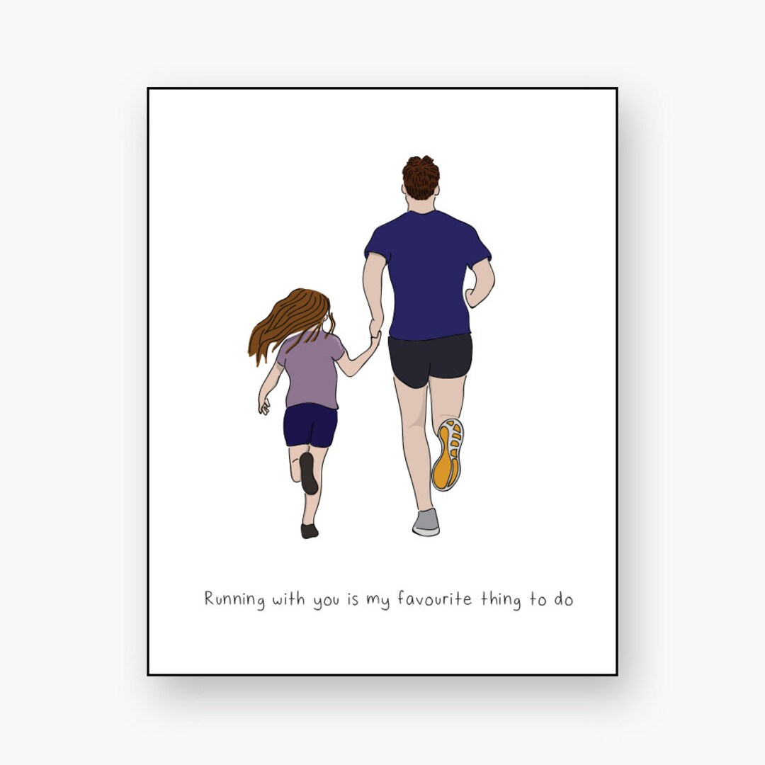Running With You 10x8 Art Print - Father and Daughter - Father's Day ...