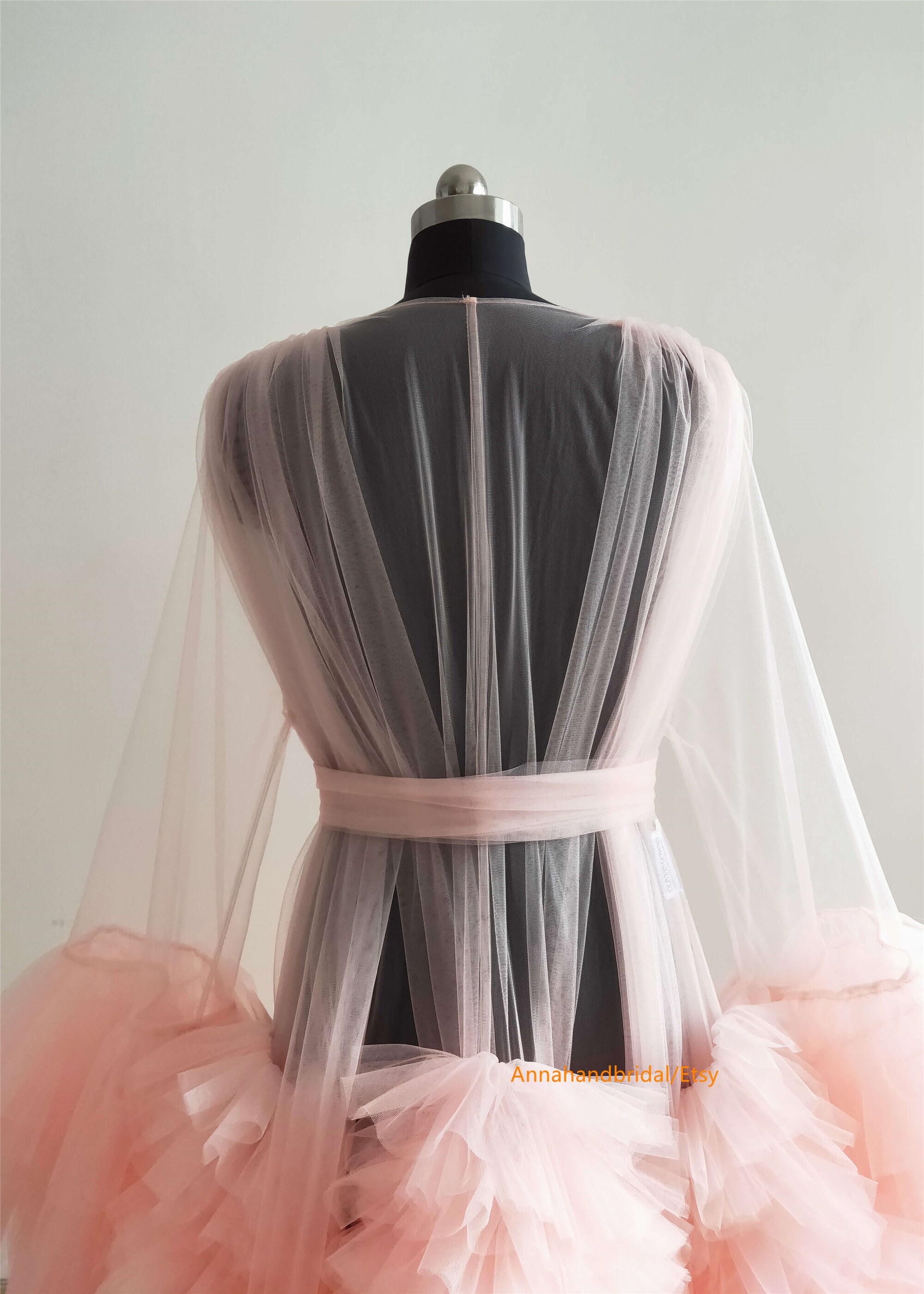 Pink Maternity Robe/Open Front Ruffle Tulle Dress Photo Shoot | Etsy