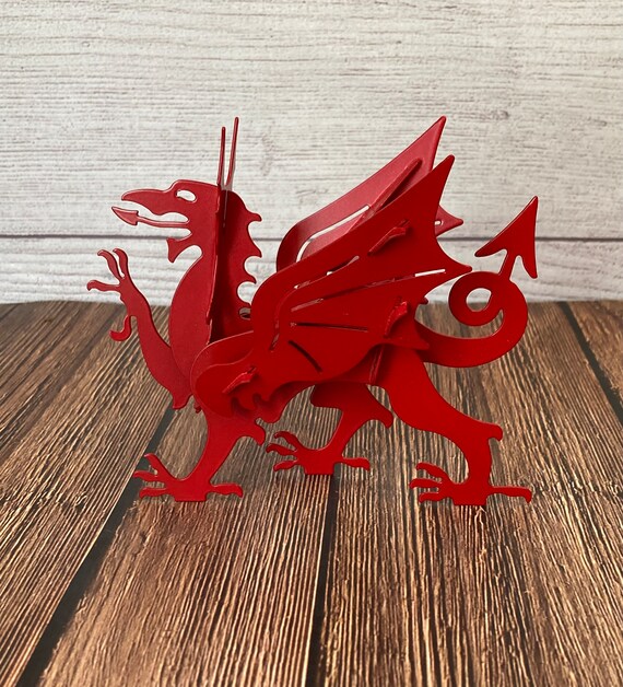 Red Dragon Sculpture From Wales Dragon Profiles Dragon Laser - Etsy