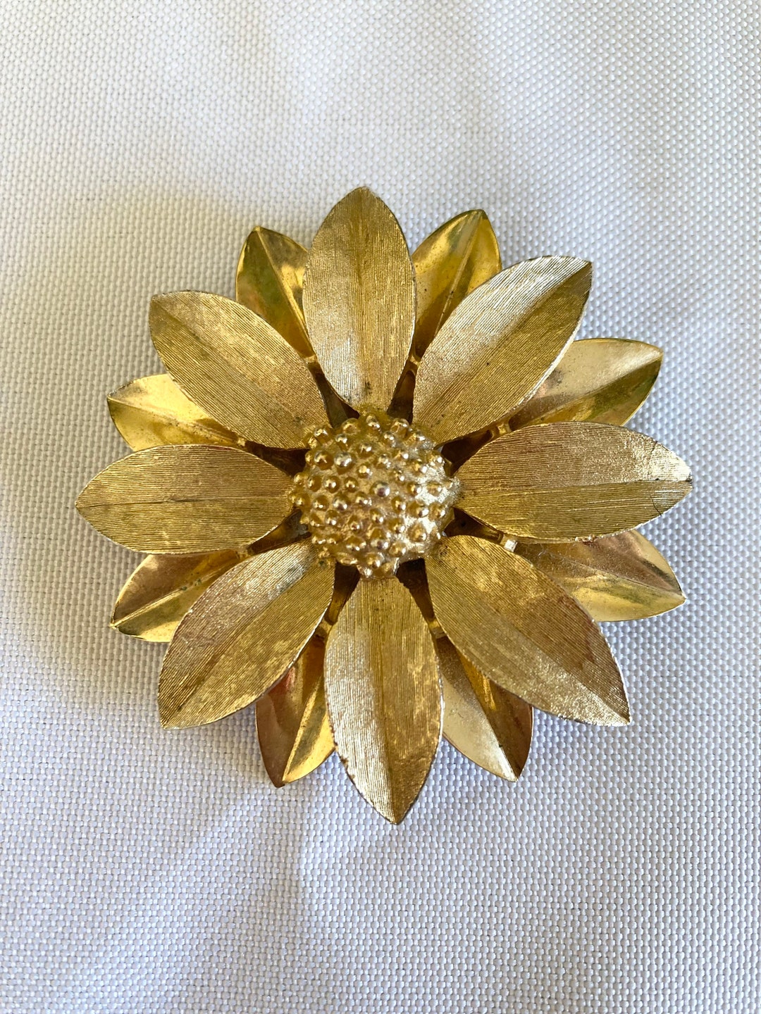 Vintage Sarah Coventry Flower Brooch, Gold Plated - Etsy