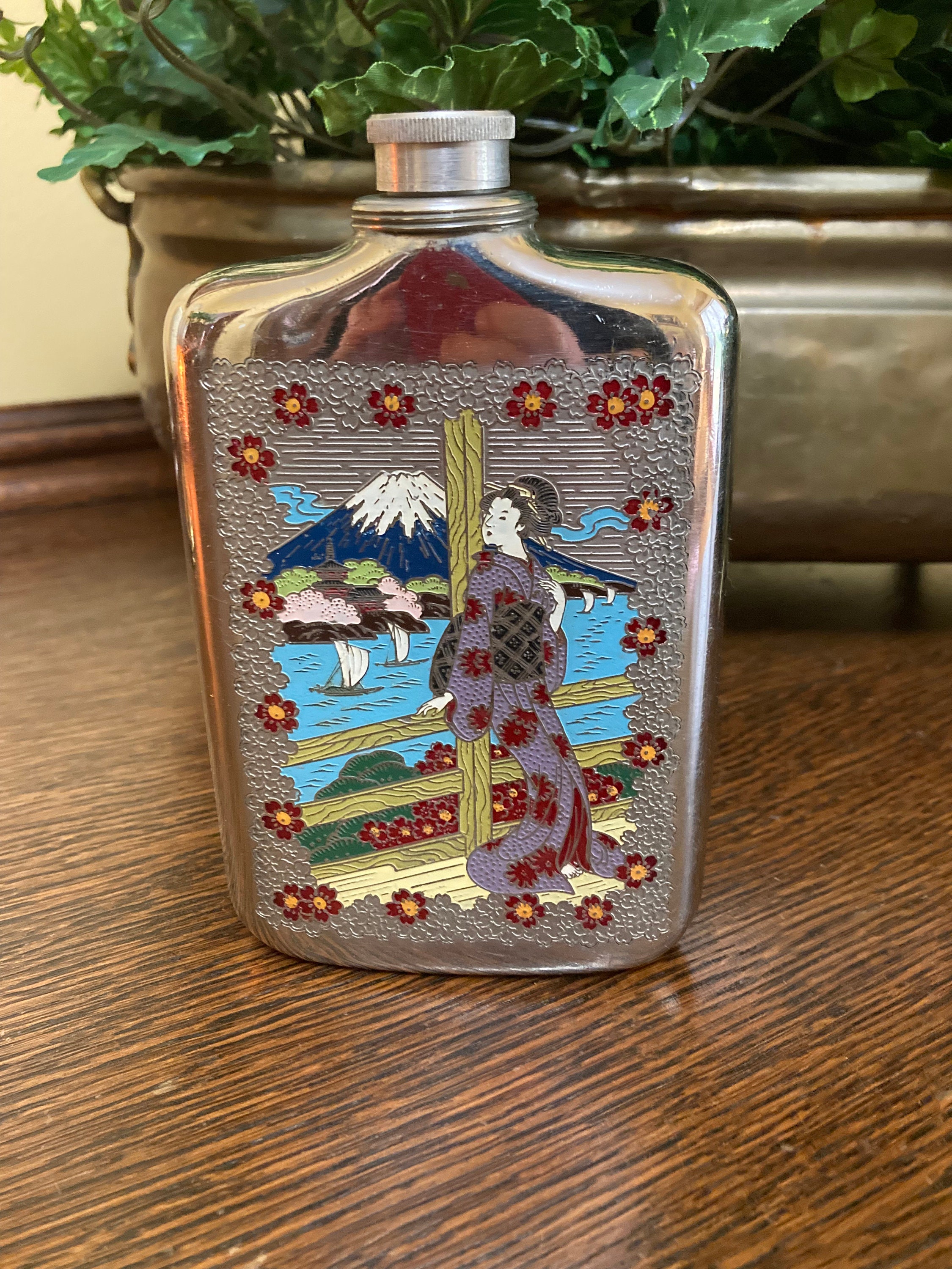 Japanese Enamel Snuff Bottle Flask Geisha Flask - Etsy