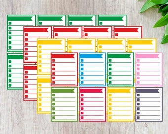 12 Blue Sticky Note Planner Stickers, Notepad Planner Stickers, Blank ...