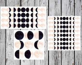 96 Realistic Moon Phase Sticker Lunar Tracking Planner Sticker ...