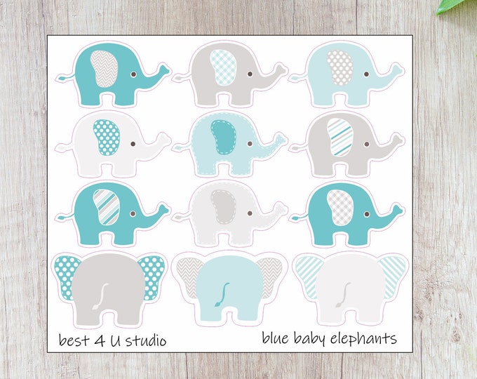 Stickers Baby Elephants 1 Transparent or White Waterproof Vinyl ...