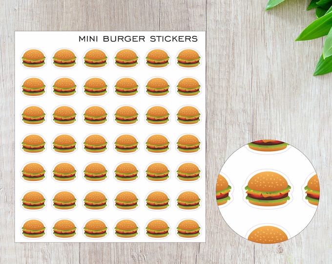 Burger Planner Sticker Burger Icon Sticker Burger Sticker - Etsy