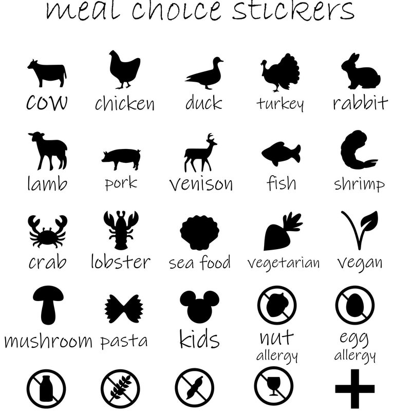 Meal Choice Stickers - Etsy