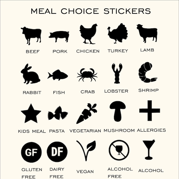 Meal Choice Stickers - Etsy