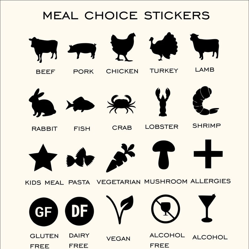 Meal Choice Stickers - Etsy