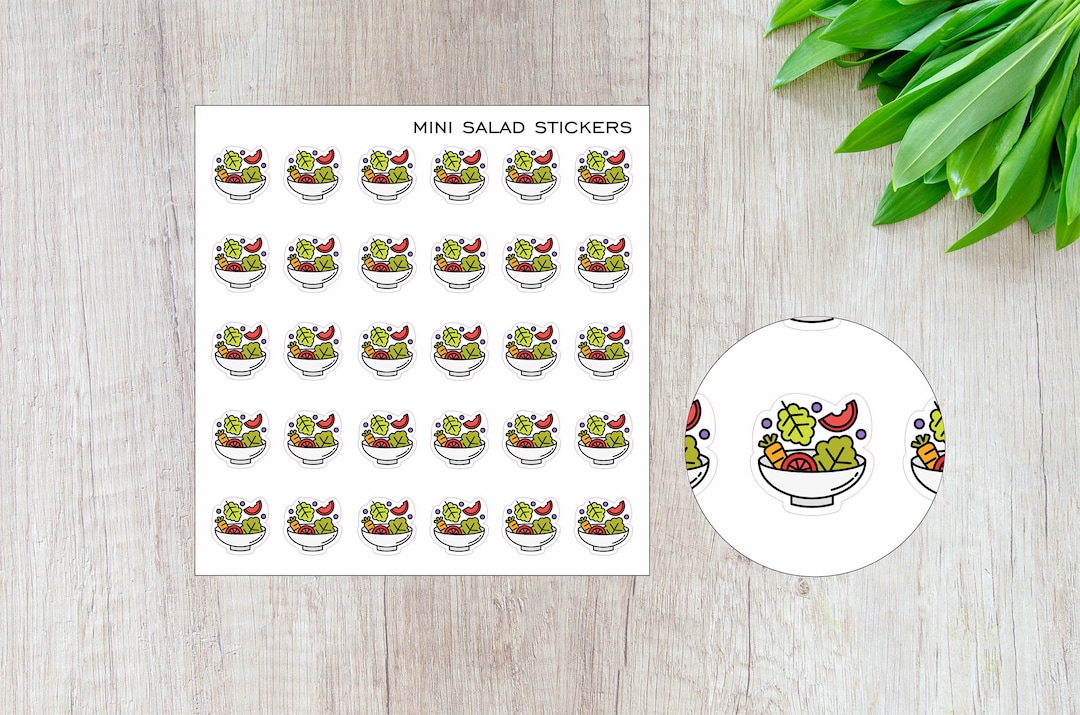 Mini Salad Planner Stickers: Functional Icon Stickers - Etsy