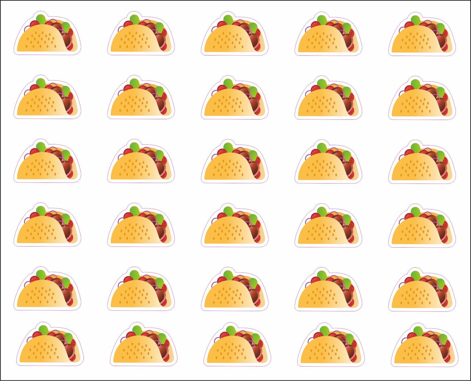 Taco Stickers Meal Stickers Icon Stickers Functional - Etsy UK