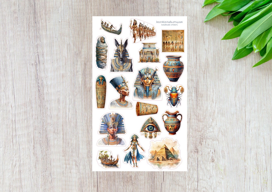 Ancient Egypt Sticker Set – Pharaoh, Pyramids, Hieroglyphics, and ...