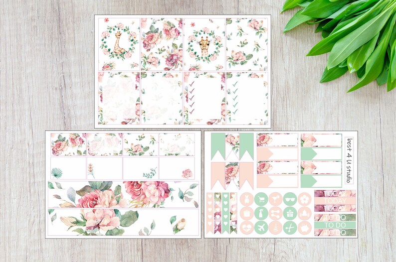 Flower Planner Stickers Planner Sticker Kit Weekly Stickers | Etsy