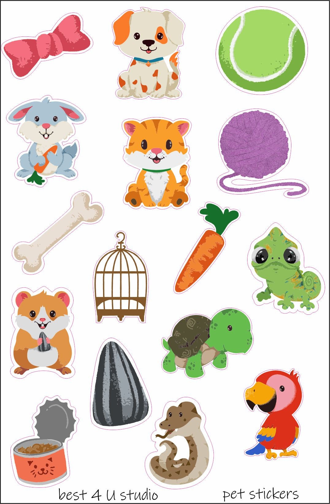 Pet Stickers Animal Stickers Dog Stickers Hamster Stickers - Etsy