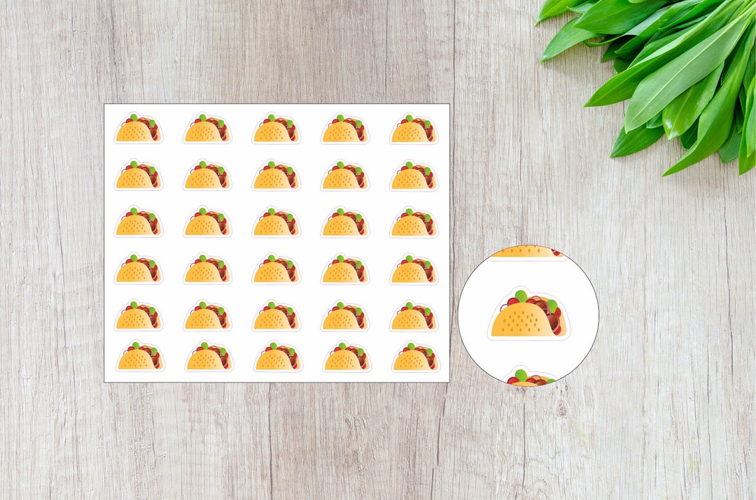 Taco Stickers, Meal Stickers, Icon Stickers, Functional Stickers, Multi ...