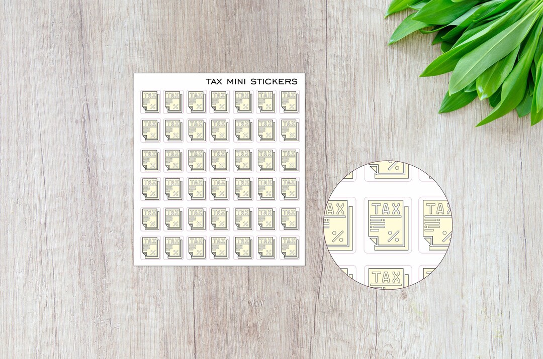 Mini Taxes Due Stickers, Icon Stickers, Functional Stickers, Multi ...