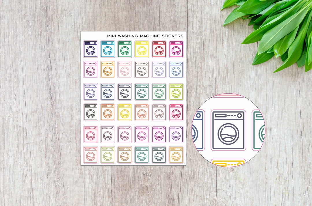 Mini Washing Machine Stickers, Icon Stickers, Functional Stickers ...