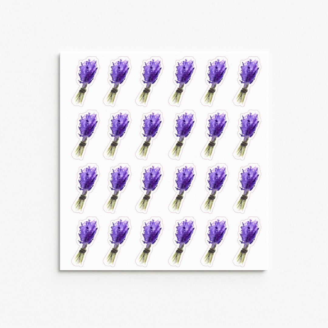 Lavender Stickers | Purple Floral Bouquet Sticker Sheet | Botanical ...