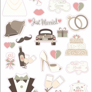 Just Married Sticker Sheet: Wedding Planner Stickers - Etsy