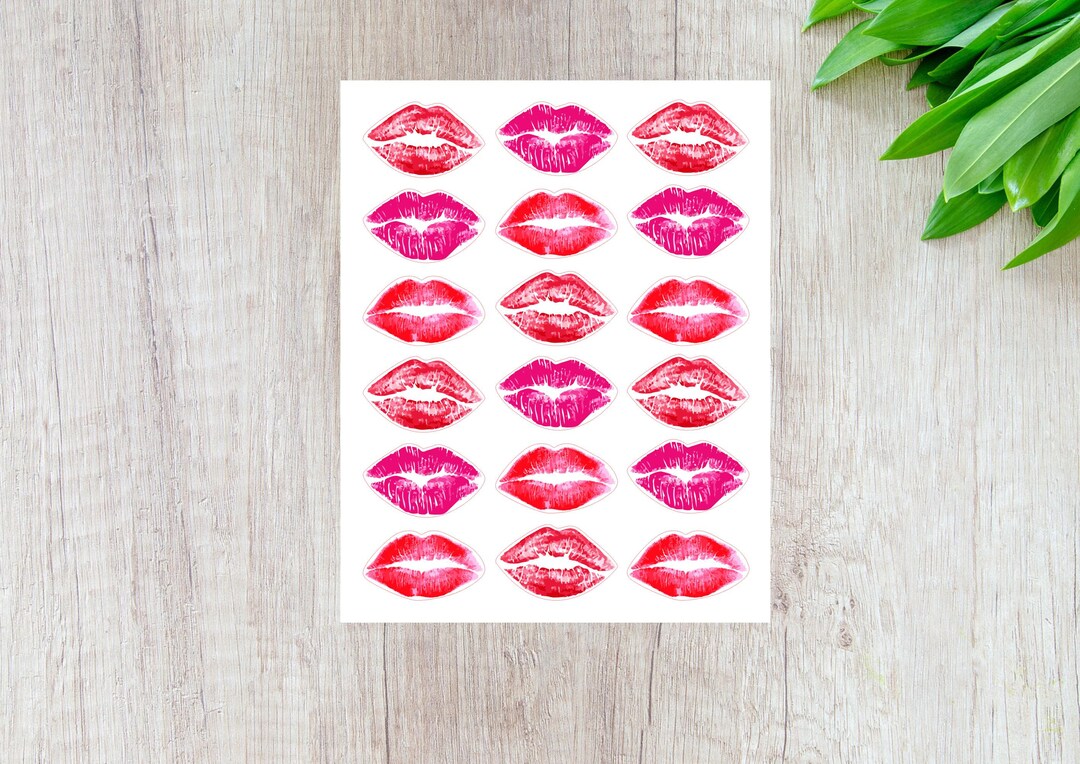 Lips Stickers, Kisses Stickers, Red Lips Stickers, Planner Stickers ...