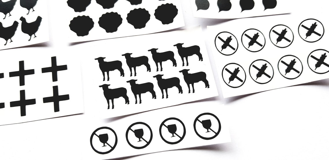 Wedding Meal Menu Place Card Stickers | Etsy