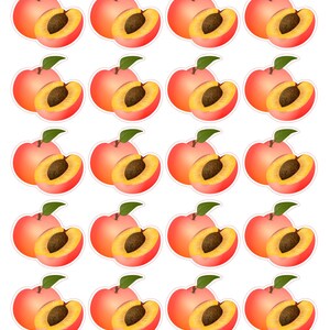Peach Stickers, Fruity Stickers, Fruit Decor Stickers, Planner Stickers ...