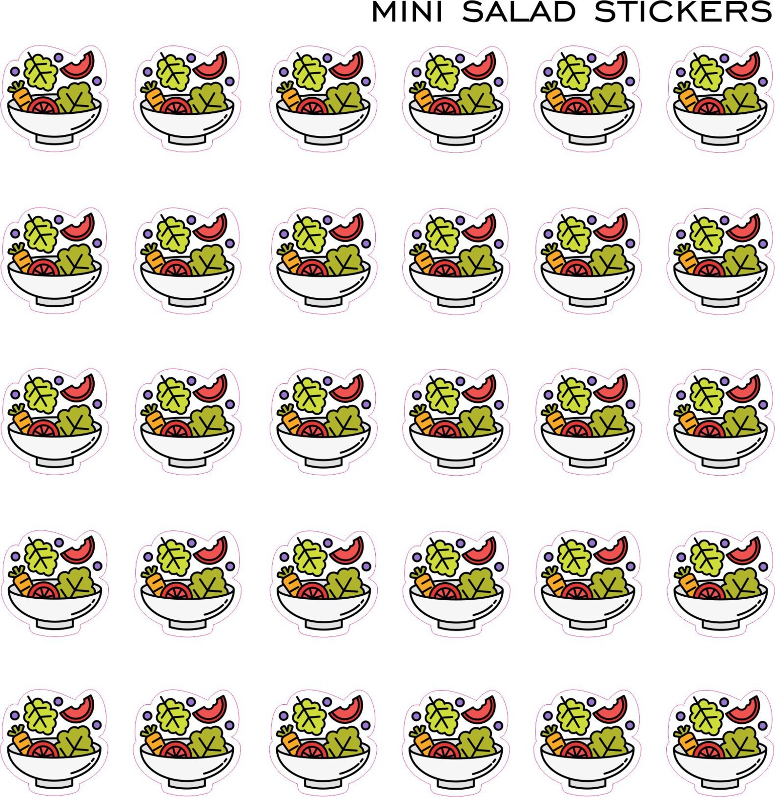 Mini Salad Stickers Icon Stickers Functional Stickers Multi - Etsy Ireland
