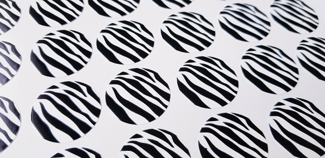 Zebra Print Round Stickers: Matte Vinyl Polka Dots - Etsy