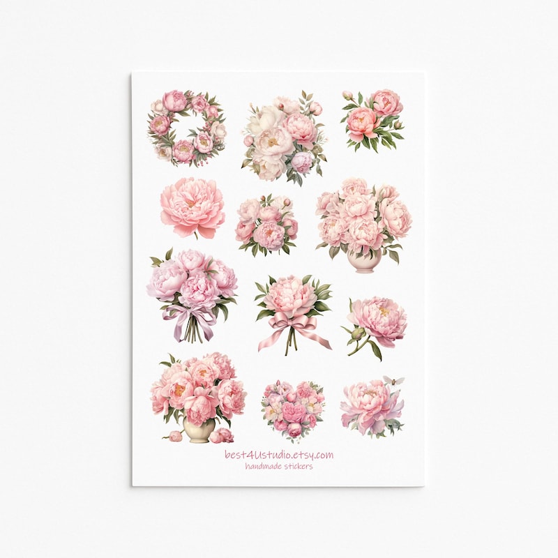 Peonies Stickers - Etsy