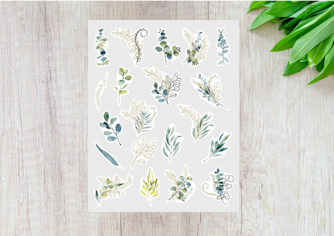Eucalyptus Stickers, Botanical Stickers, Leaf Stickers, Leaves, Planner ...