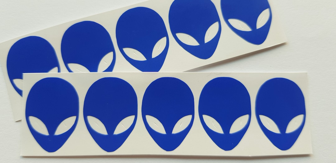 20 Alien Stickers, Alien Decals, Alien Head Decals, Space Party Favors ...