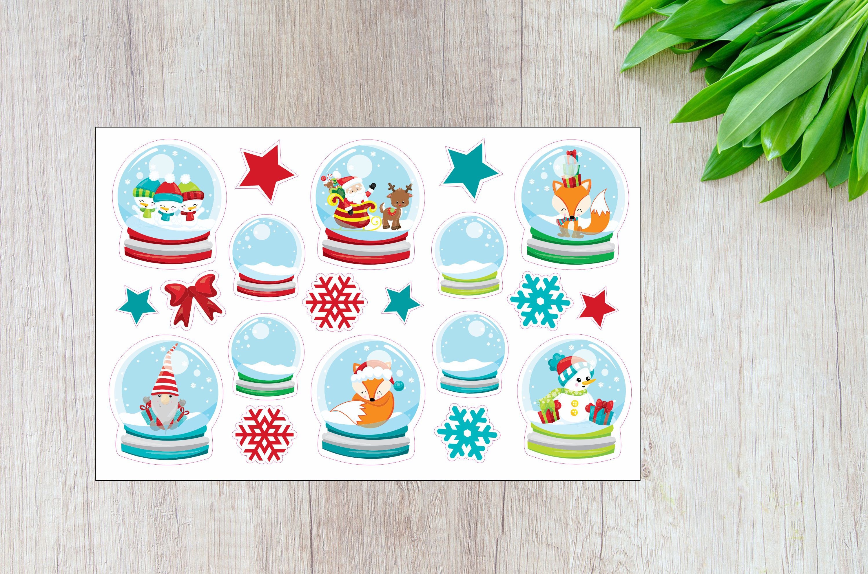 Snowball Christmas Stickers Gift Packaging Christmas Gift - Etsy Israel