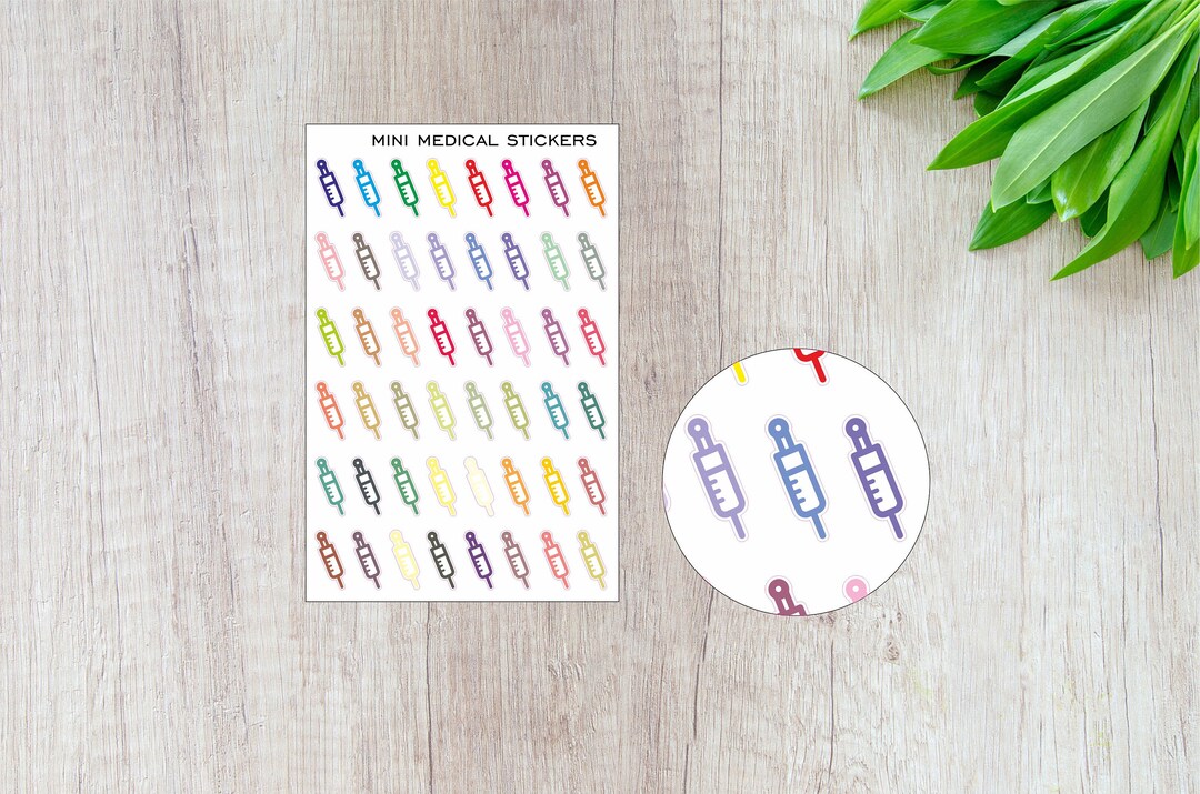 Mini Medical Injections Stickers, Icon Stickers, Functional Stickers ...