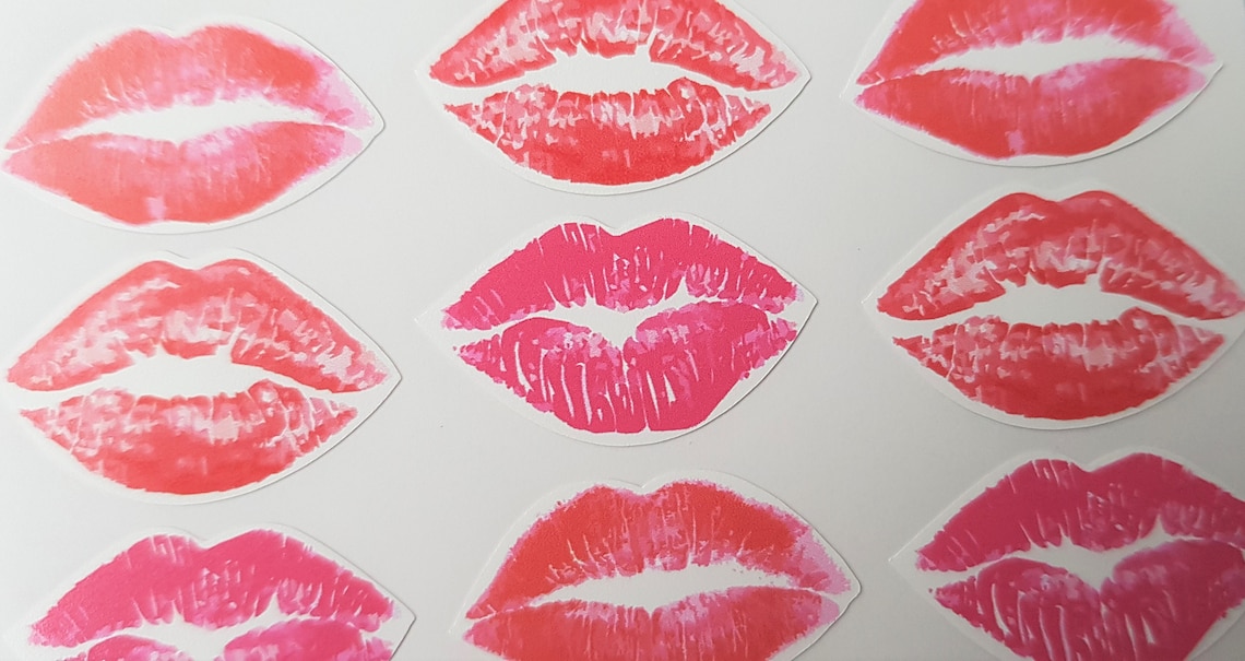 Lips Stickers Kisses Stickers Red Lips Stickers Planner - Etsy