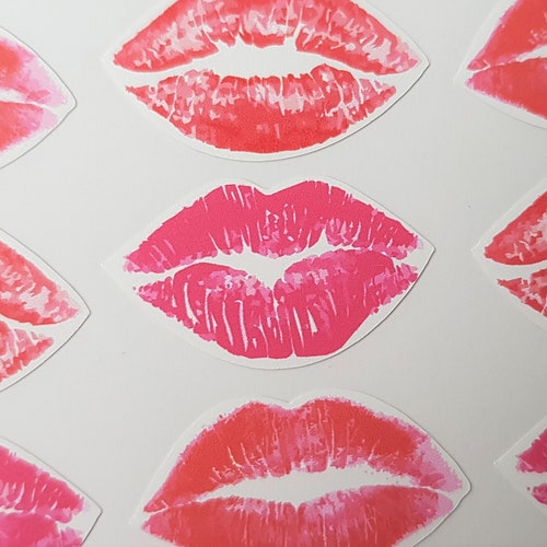 Lips Stickers Kisses Stickers Red Lips Stickers Planner - Etsy