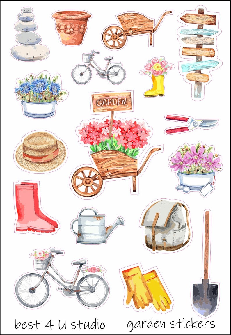 Garden Stickers Gardening Decorative Stickers Planner - Etsy