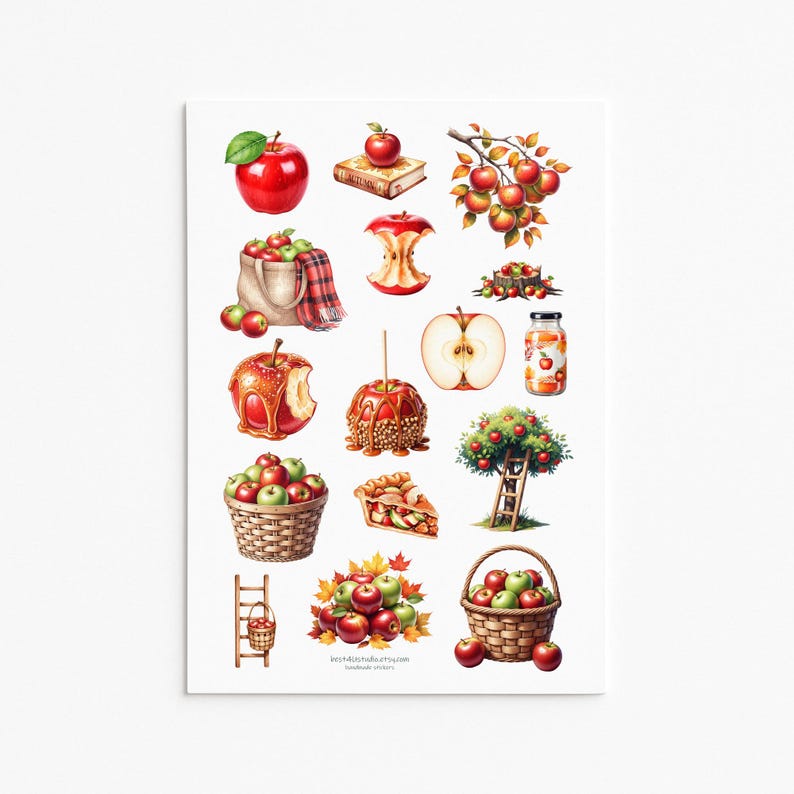 Apple Harvest Sticker Sheet With Cozy Fall Vibes and Seasonal Treats - Etsy