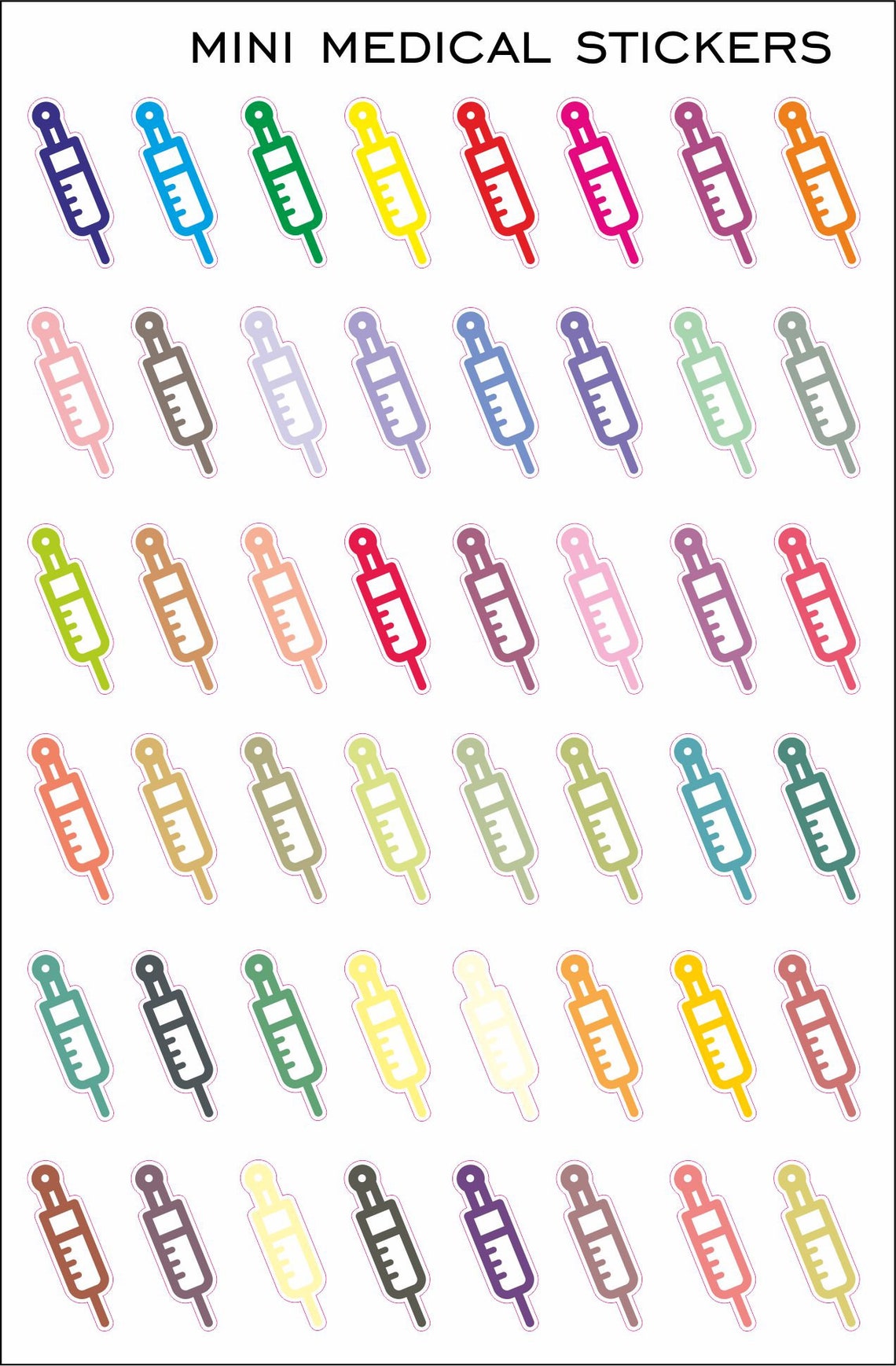 Mini Medical Injections Stickers Icon Stickers Functional - Etsy