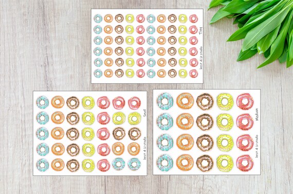 Doughnut Stickers Donut Stickers Planner Stickers Happy | Etsy