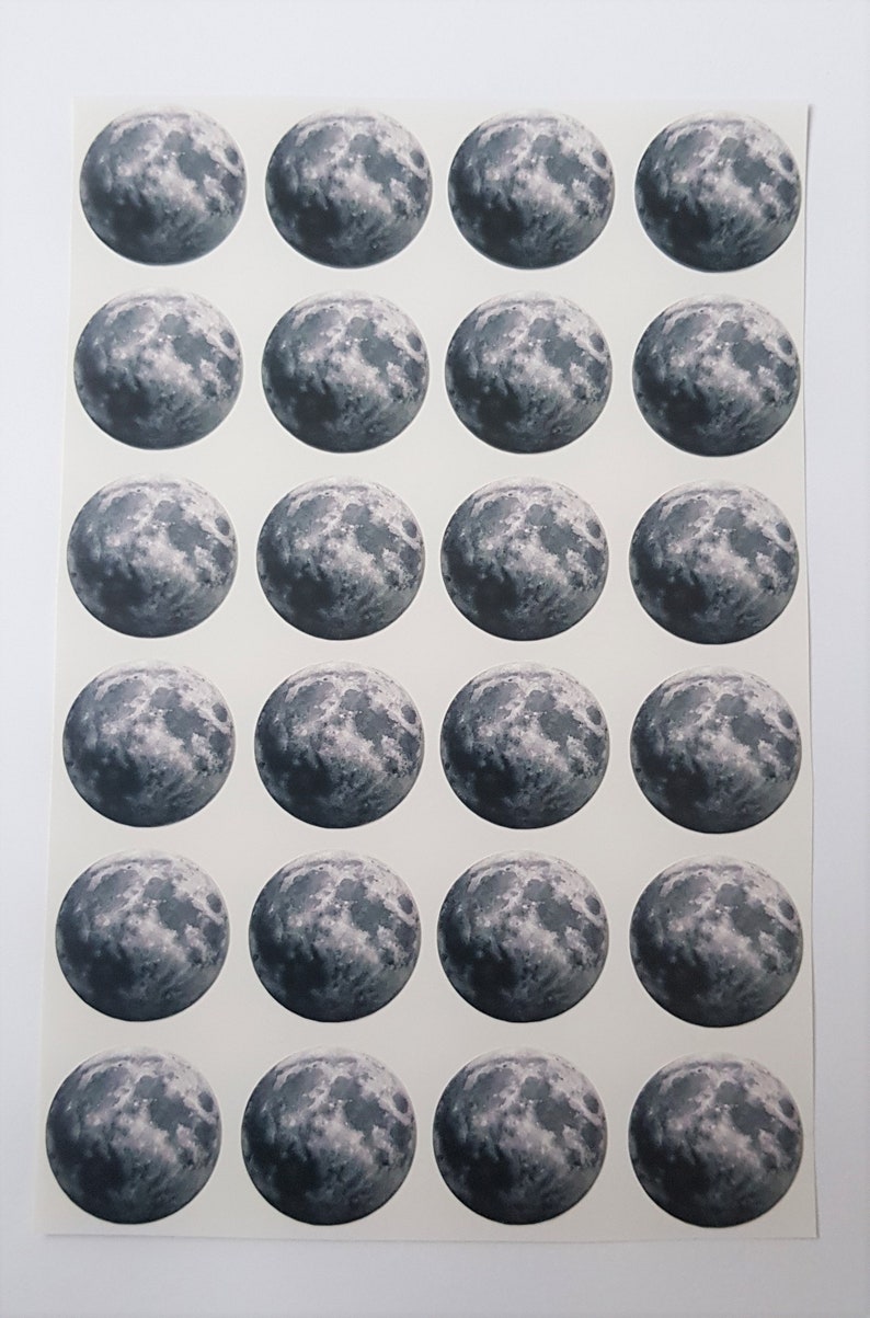 Full Moon Stickers Moon Phase Stickers Planet Sticker Space - Etsy