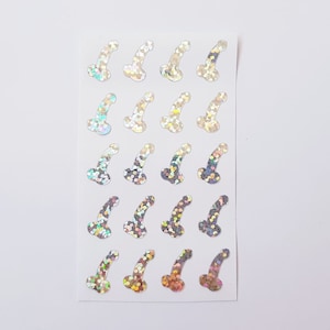 20 Holographic Penis Stickers, Adult Content Labels, Bachelorette Party ...