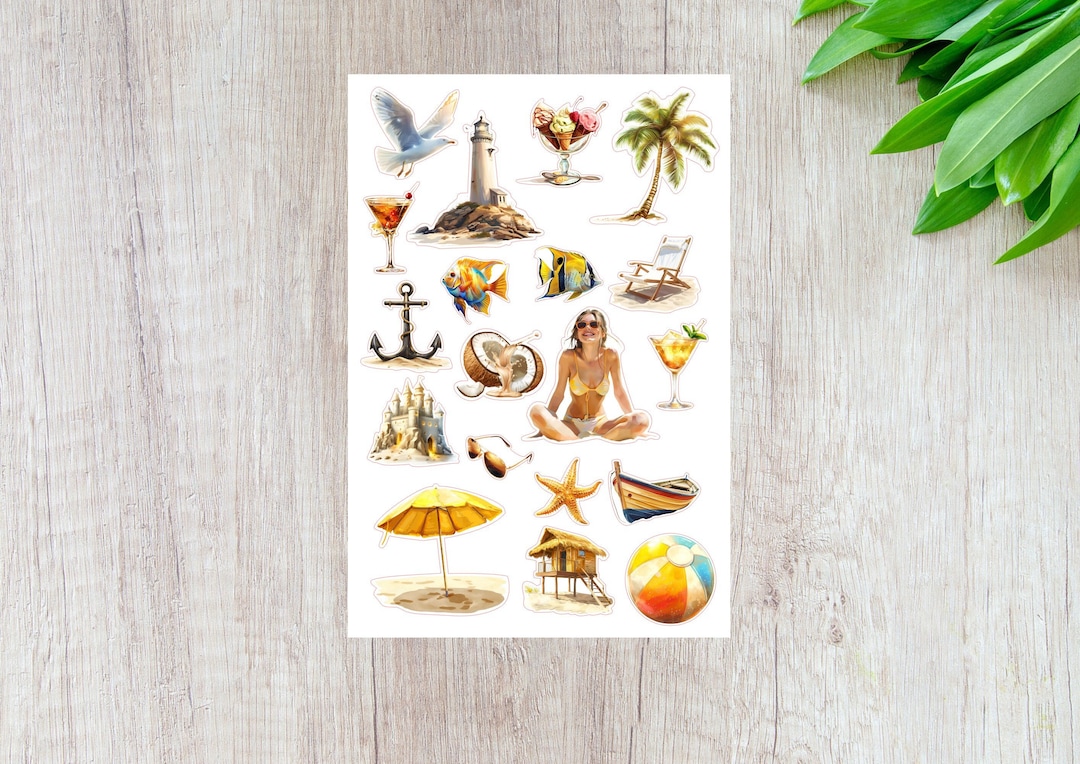 Summer Beach Stickers, Beach Life, Vacation Stickers, Tropical Stickers ...
