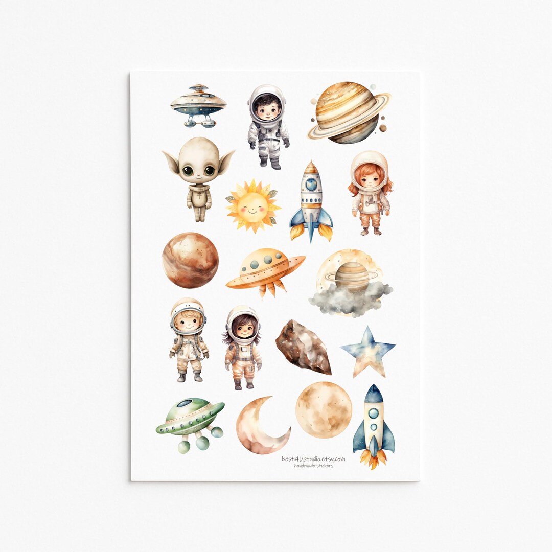 Astronaut & Outer Space Stickers for Kids – Fun Galaxy, Planets, and ...