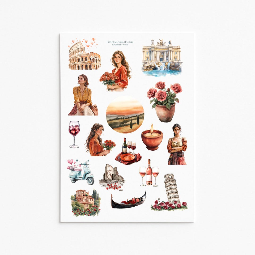 Italian Aesthetic Stickers – Rome, Tuscany, and Venice-inspired Sticker ...